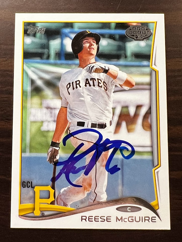 2014 Topps Pro Debut Reese Mcguire Hand Signed Auto - Moore Sports Cards