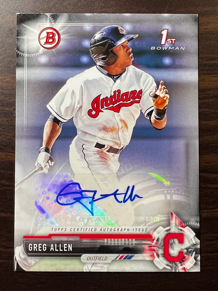 2017 1st Bowman Greg Allen Auto - Moore Sports Cards