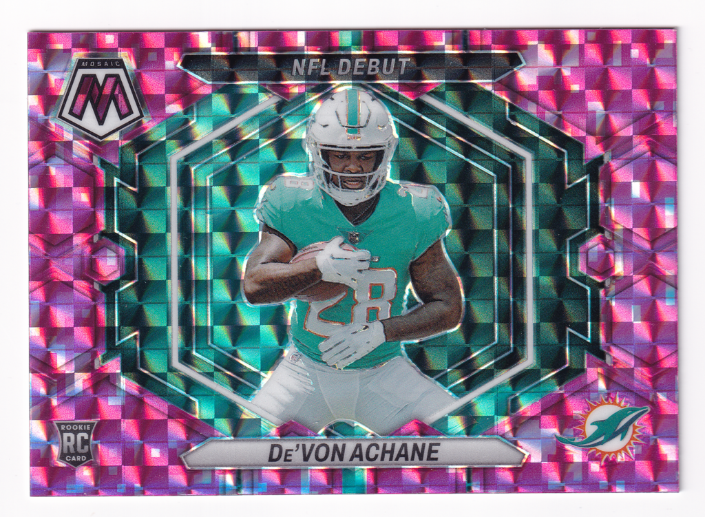 2023 Mosaic Pink NFL Debut Devon Achane - Moore Sports Cards